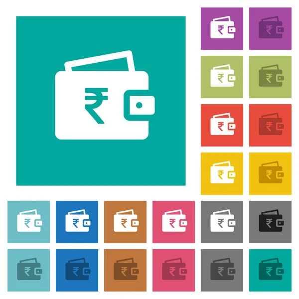 Rupee Credit Card Flat Color Icons Square Frames White Background Stock ...