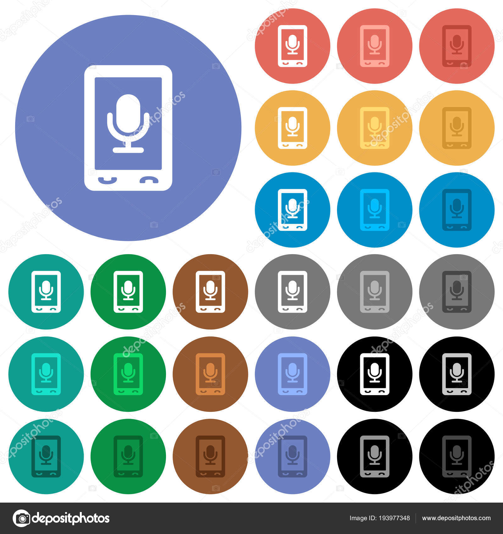 Mobile recording round flat multi colored icons Stock Vector by ...