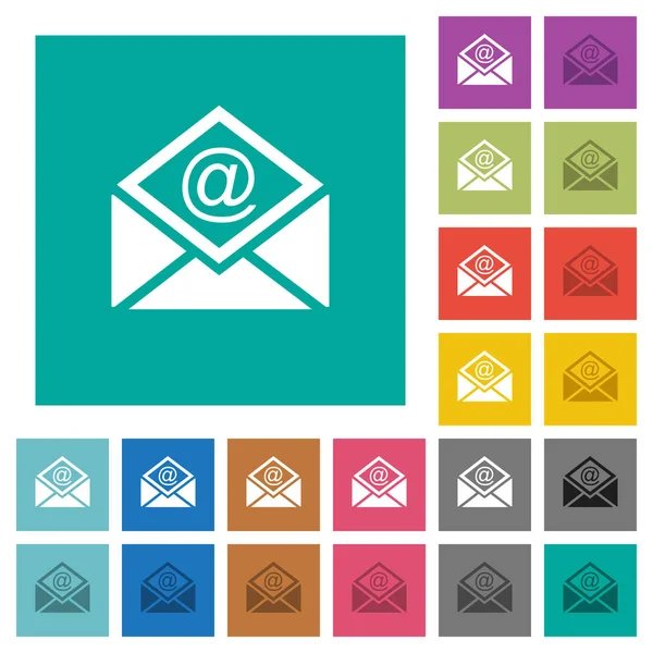 Open Mail Email Symbol Flat White Icons Color Backgrounds Stock Vector ...