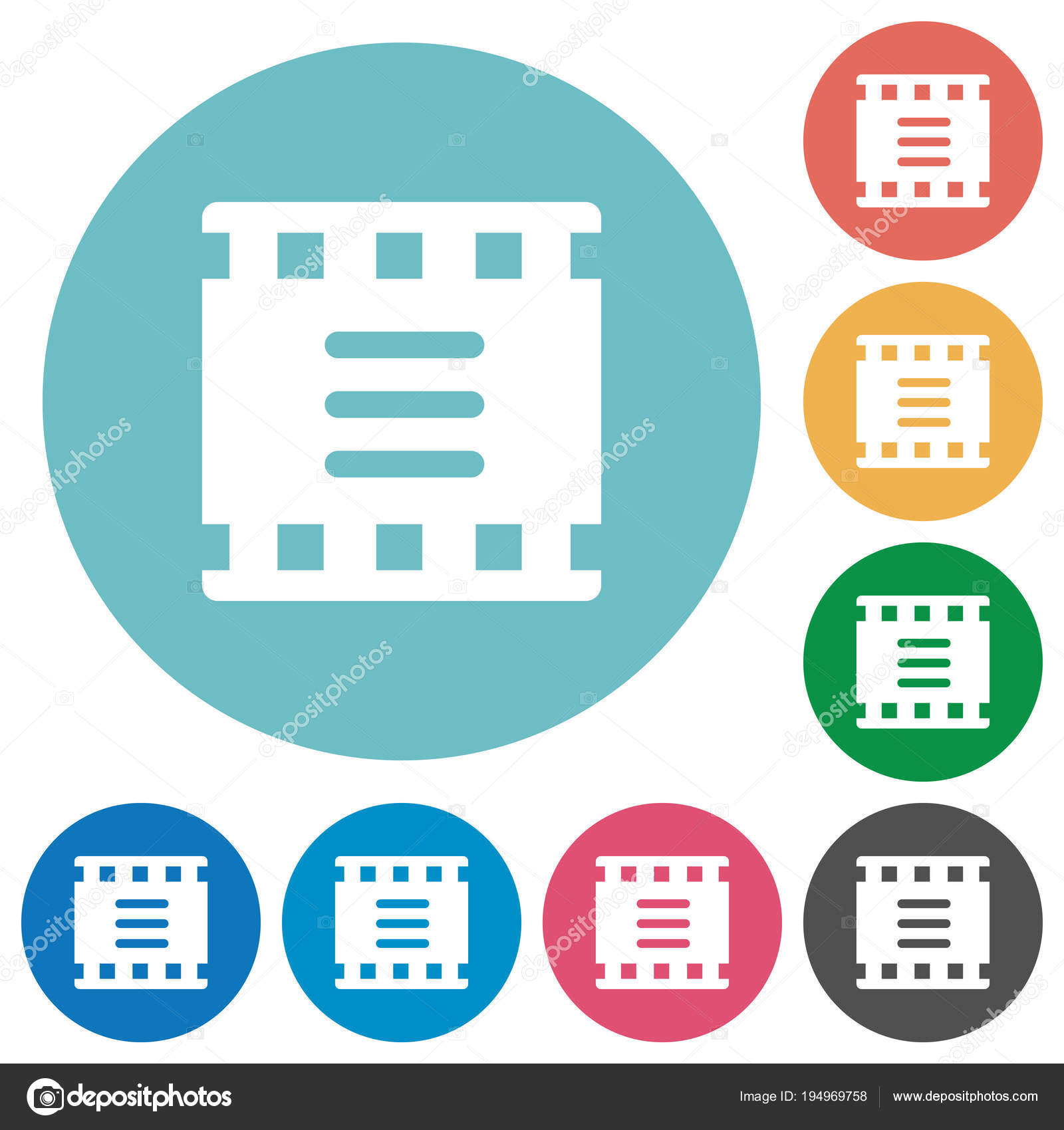 Movie options flat round icons Stock Vector Image by ©renegadehomie #194969758