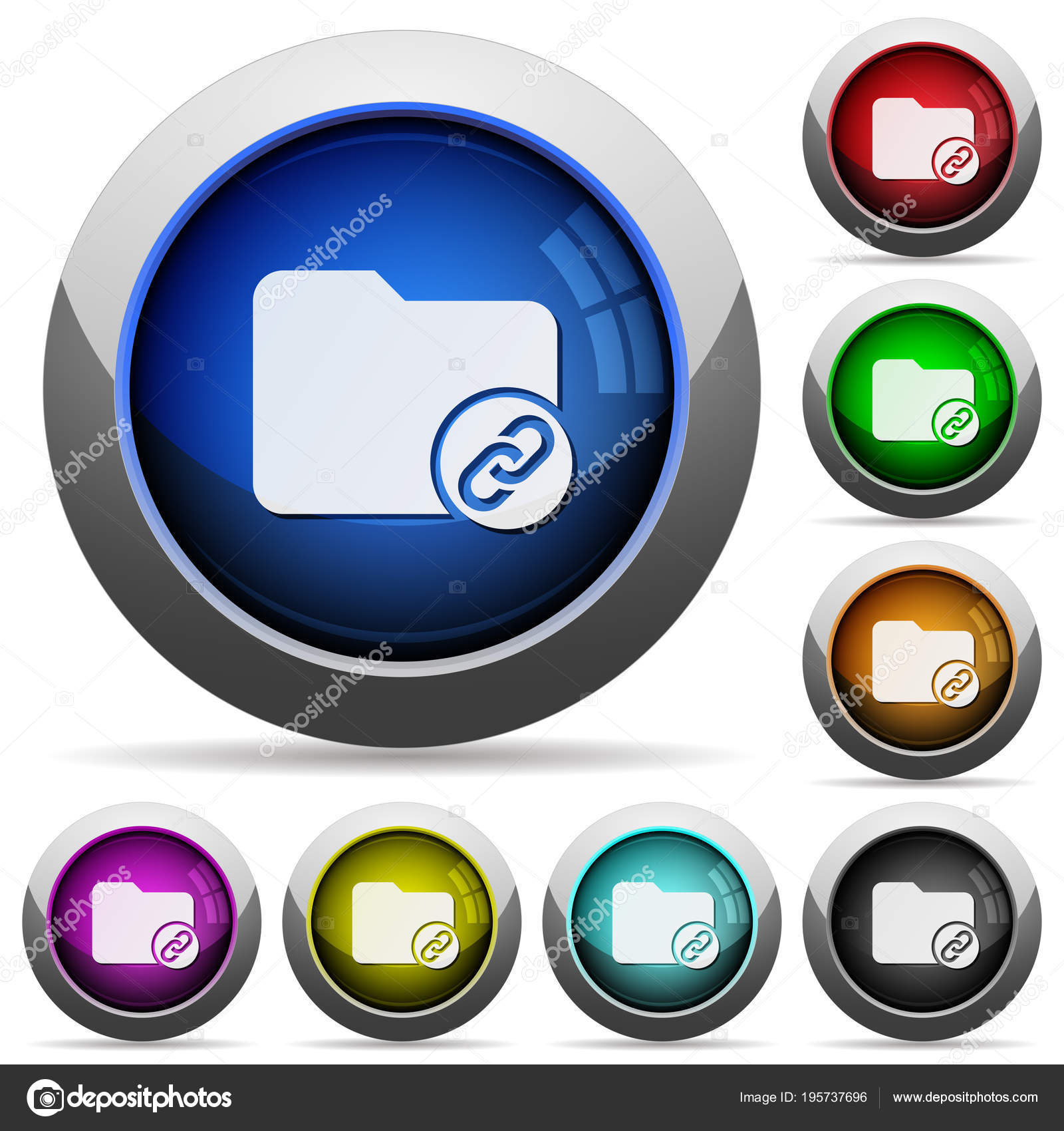 Directory attachment round glossy buttons Stock Vector by ...