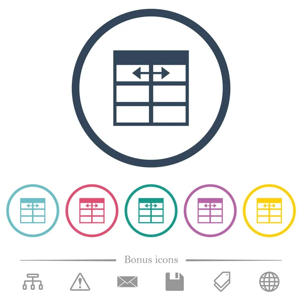 Spreadsheet vertically merge table cells flat color icons in round outlines Stock Vector Image ...
