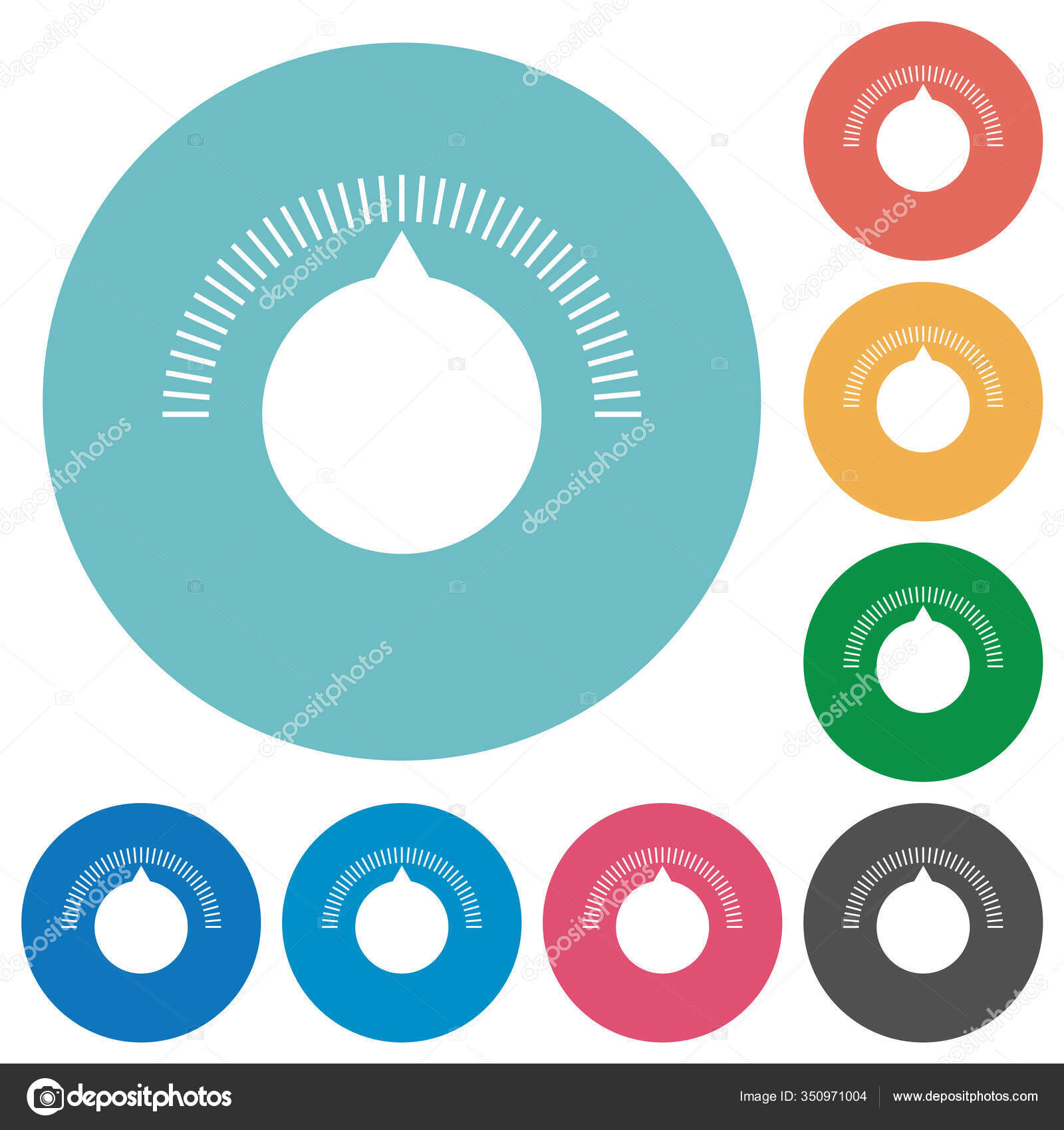 Simple Volume Control Flat White Icons Color Backgrounds Stock Vector ...
