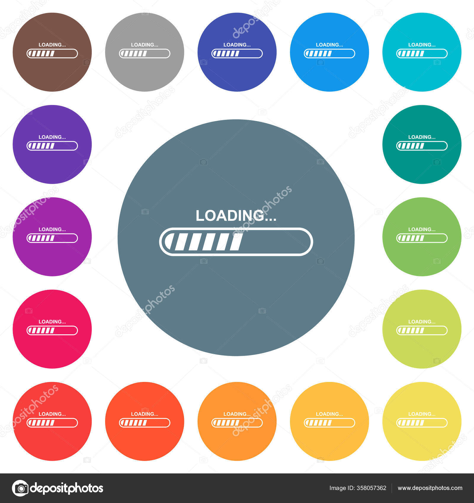 Loading Flat White Icons Color Backgrounds Background Color Variations ...