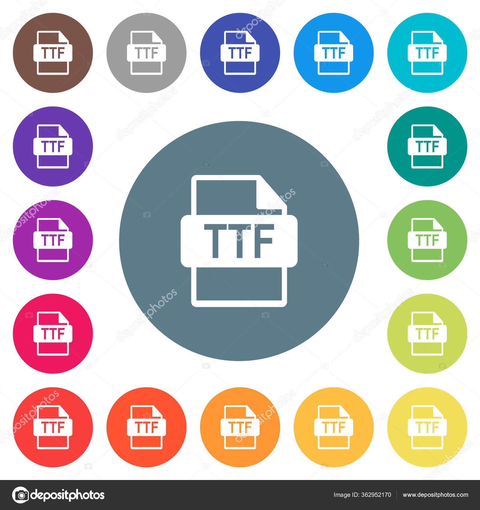 Ttf File Format Flat White Icons Color Backgrounds Background Color ...