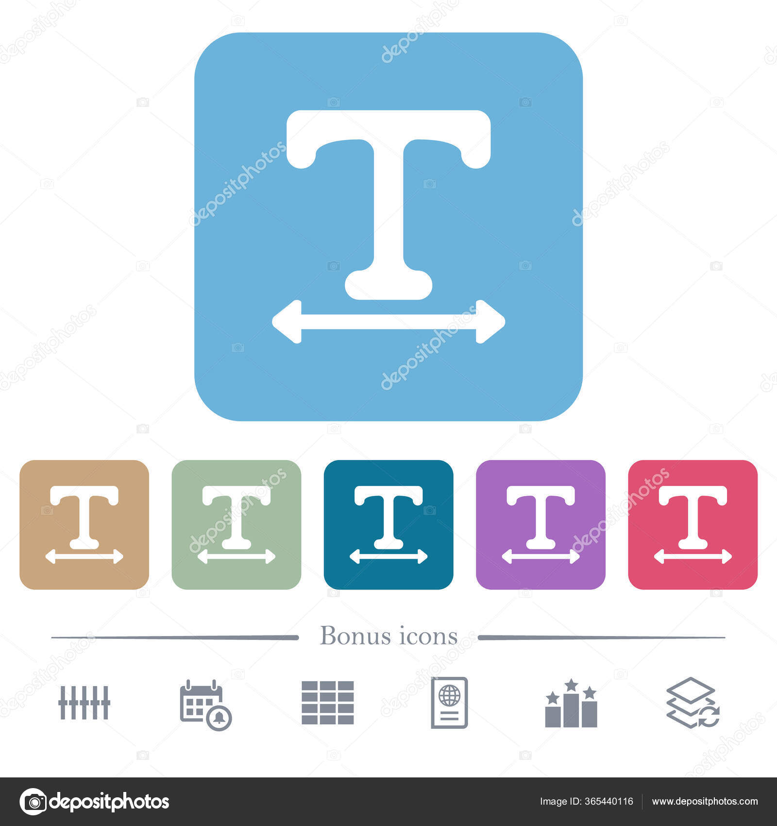 Adjust Font Width White Flat Icons Color Rounded Square Backgrounds ...
