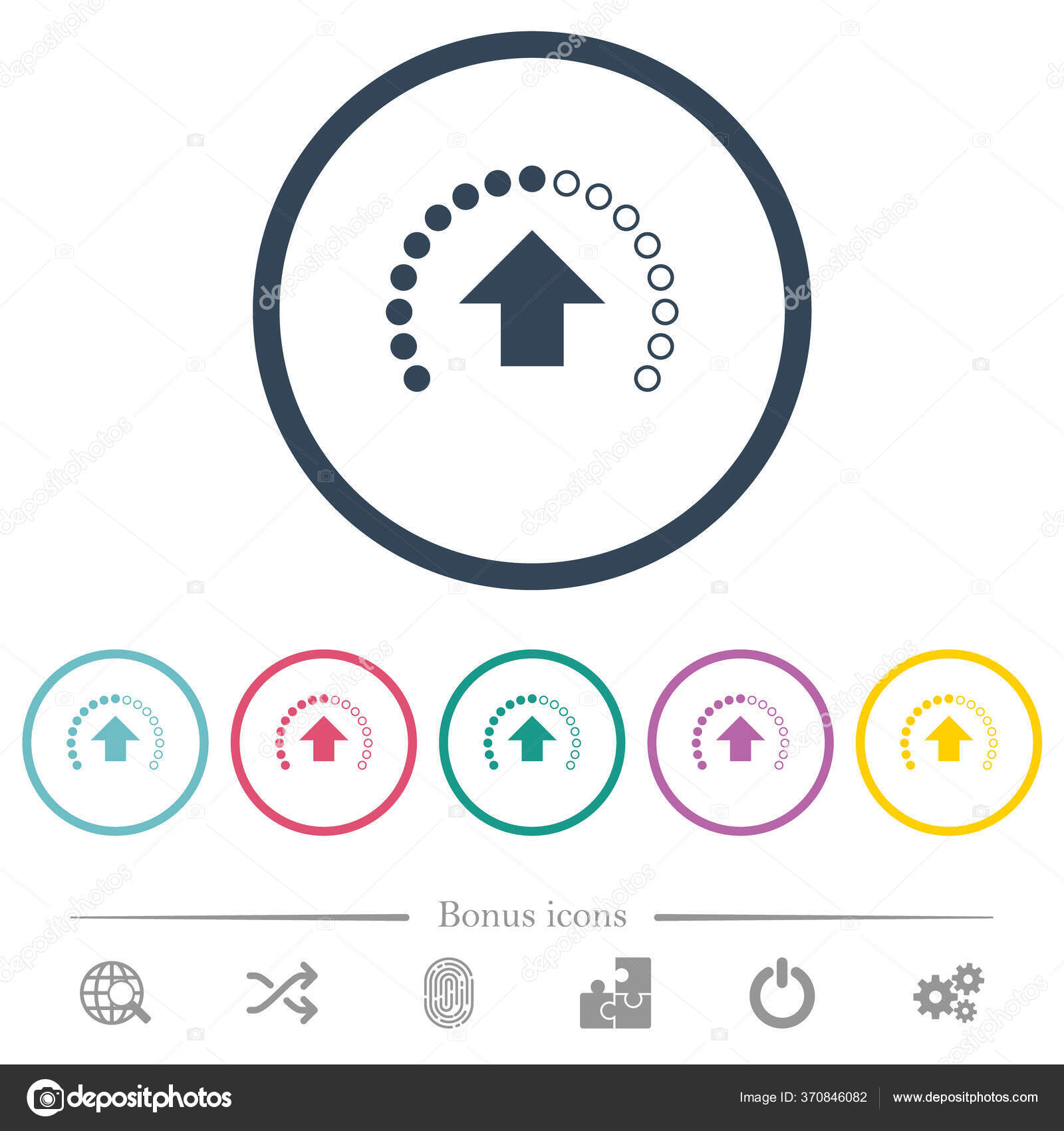 Upload Progress Flat Color Icons Outlines Bonus Icons Included Stock ...