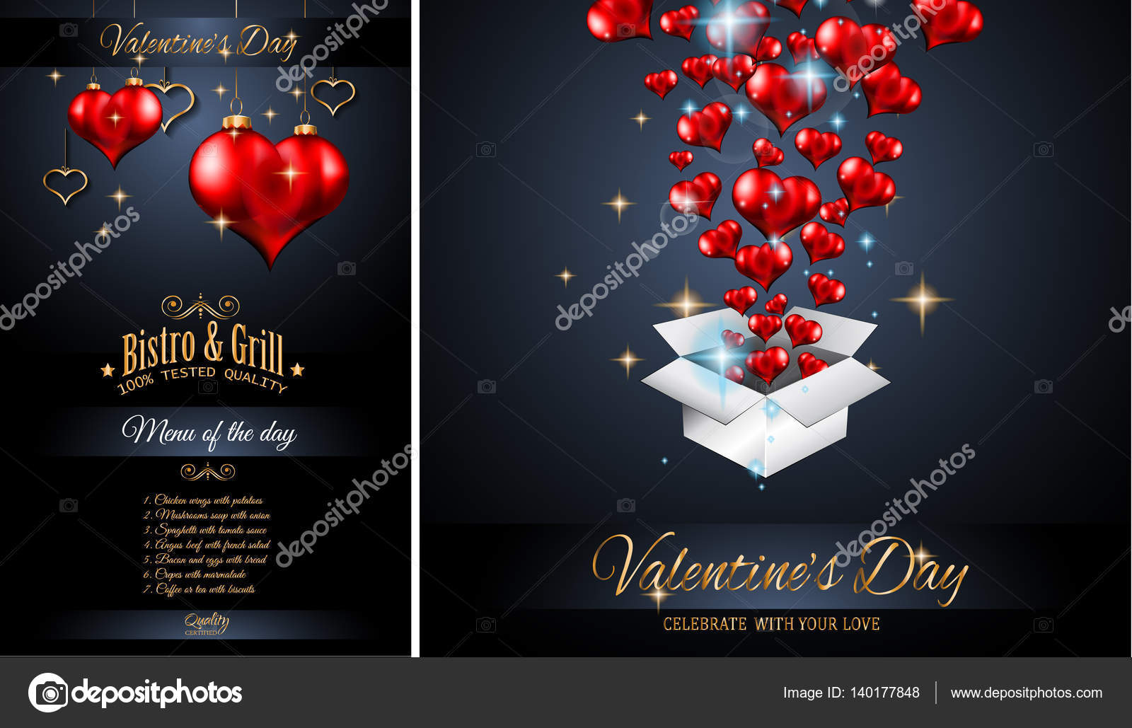 Valentine's Day Restaurant Menu Template Stock Vector by ©DavidArts ...