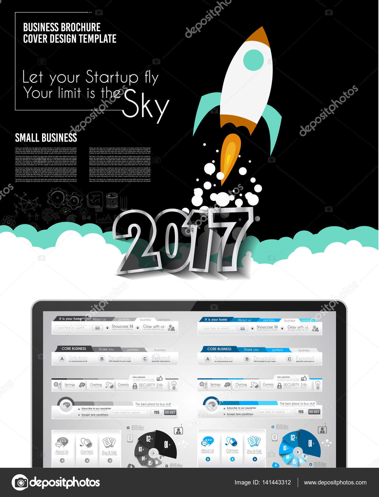 Startup Landing Webpage Design — Stock Vector © DavidArts #141443312