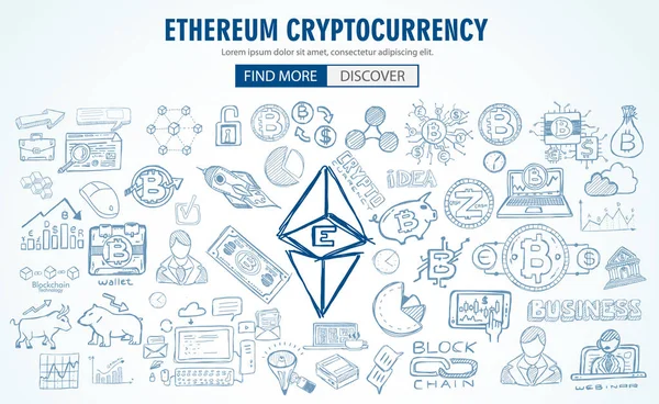 Cryptocurrency Concept Hand Drawn Doodle Designs Blockchain Software ...