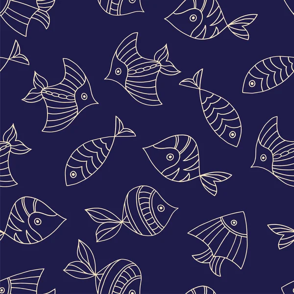 Seamless pattern with fish. Vector illustration. Print. Repeating ...