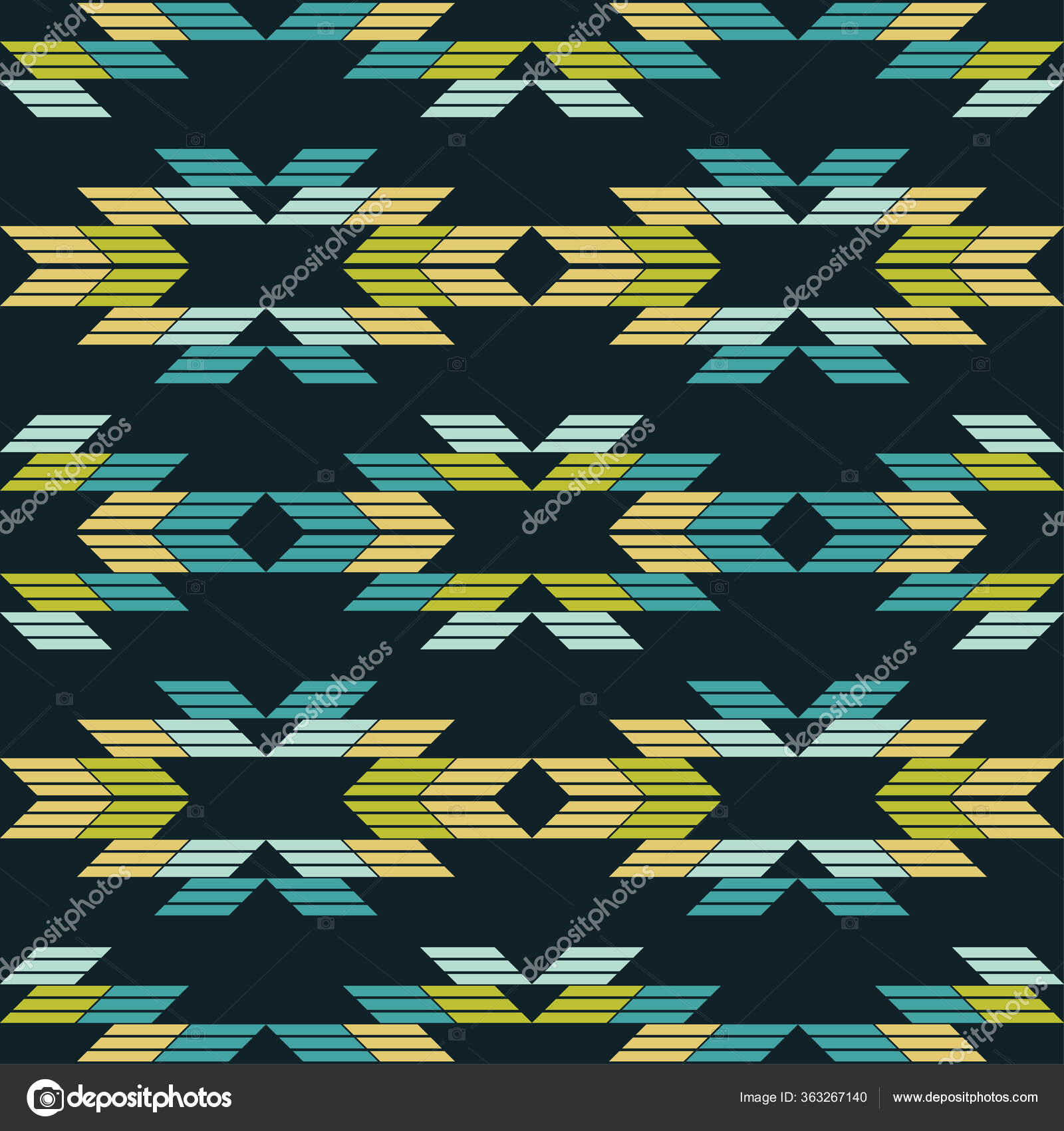 Aztec Elements Ethnic Boho Ornament Seamless Background Tribal Motif ...