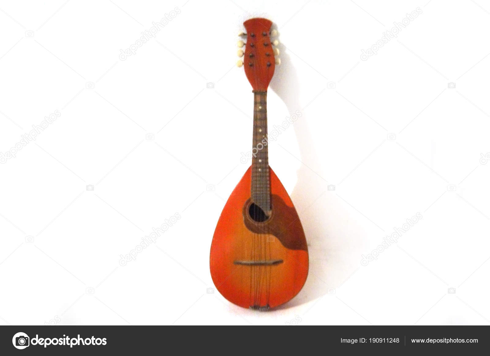 Folk Musical Instrument Domra Isolated White Antique Musical Instrument ...