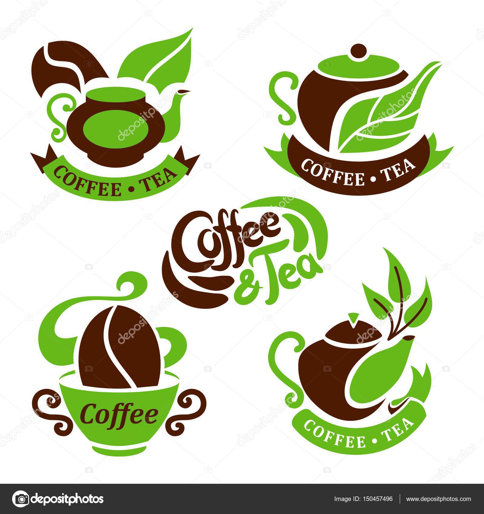 Tea coffee logo Stock Vector by ©Alenyshka27 150457496