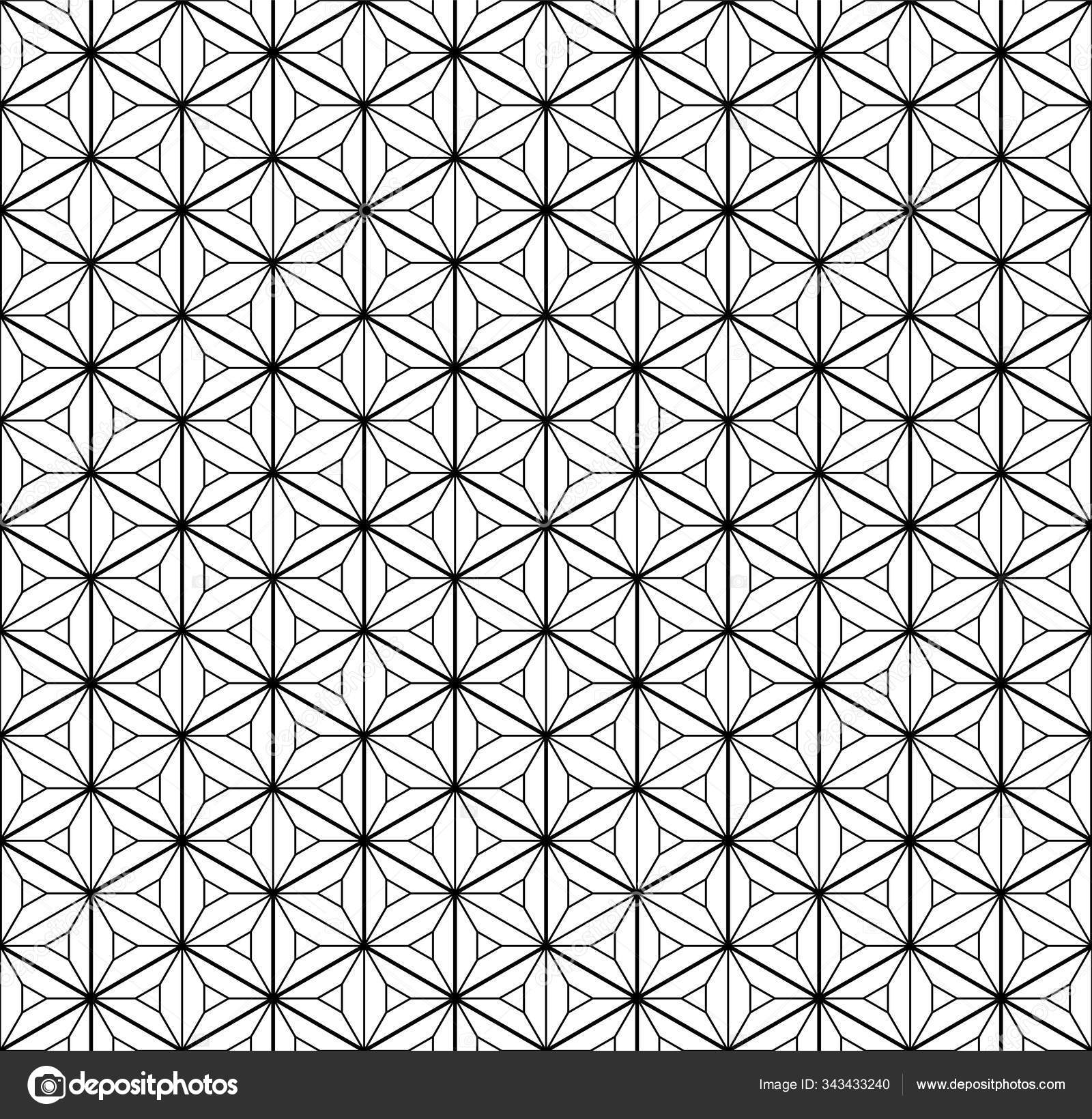 Seamless japanese pattern shoji kumiko in black lines.Diamonds grid ...
