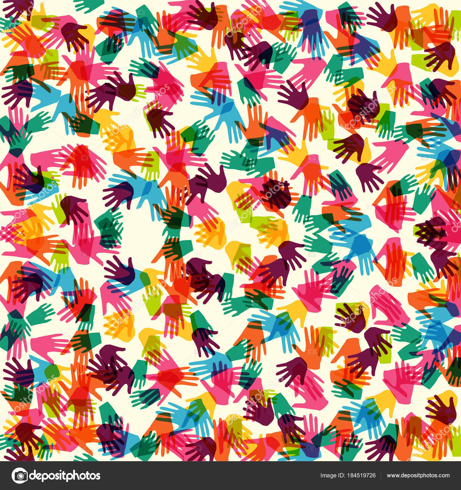 Abstract vector hand prints background Stock Vector Image by ...