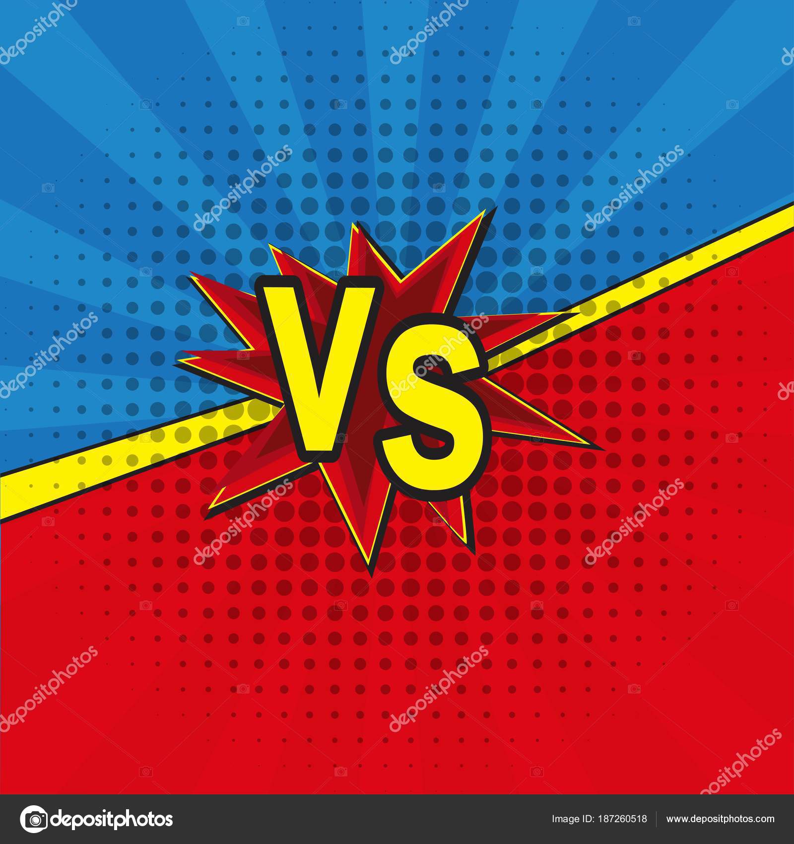 Comic Book Template Background Classic Pop Art Style Superhero Battle