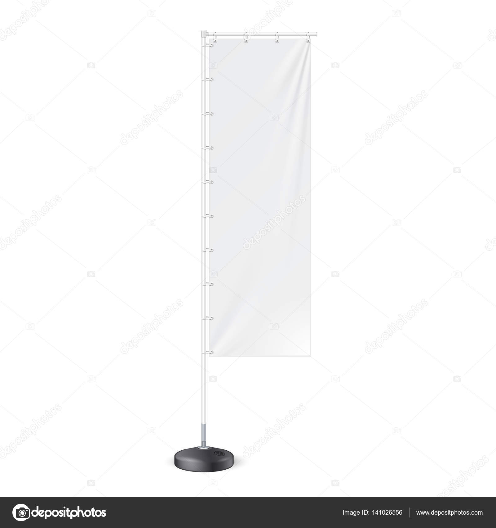 White Outdoor Panel Flag With Ground Fillable Water Base, Stander ...