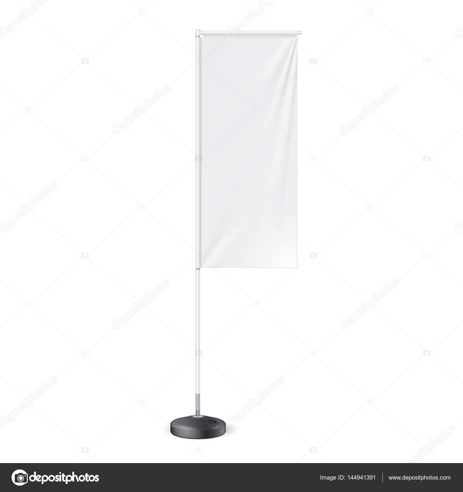 White Outdoor Panel Flag With Ground Fillable Water Base, Stander ...