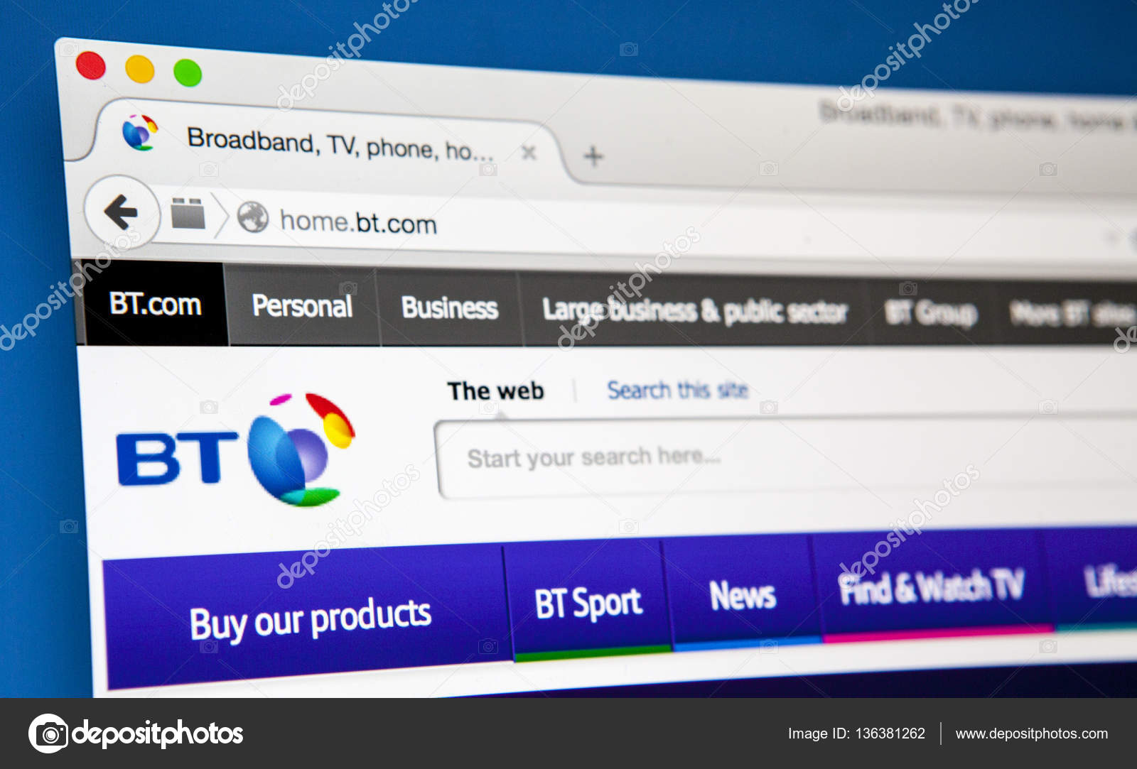 Homepage of the BT Website — Stock Editorial Photo © chrisdorney #136381262