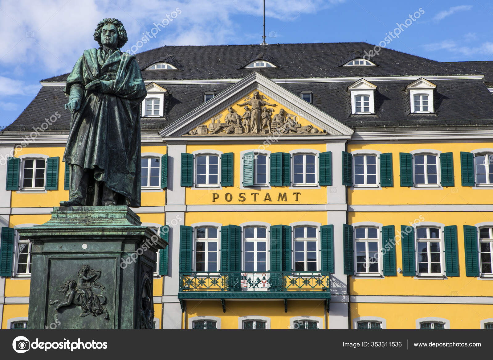 Statue Famous Composer Ludwig Van Beethoven Beautiful Old Post Office ...