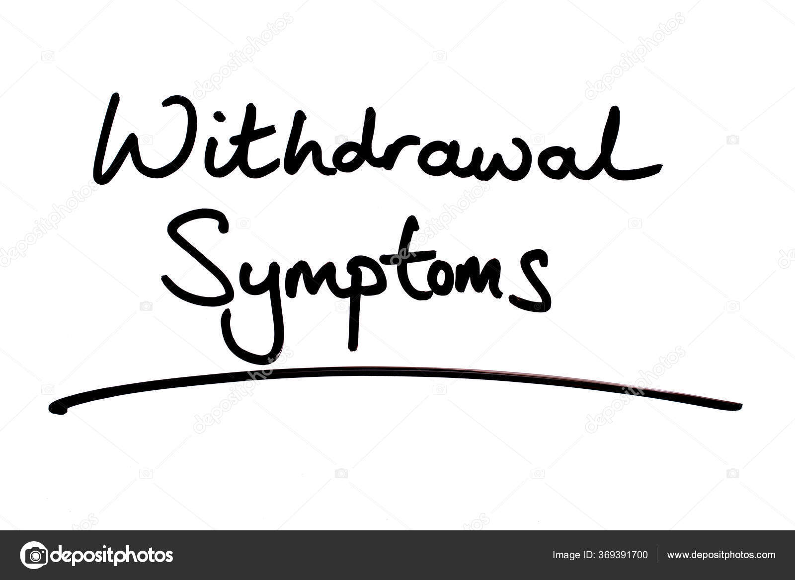 Withdrawal Symptoms Handwritten White Background Stock Photo by ...