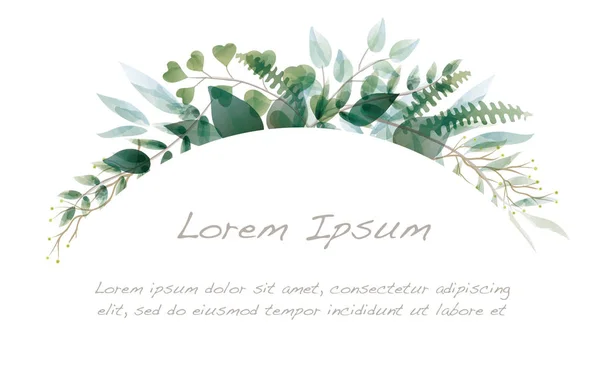 Vector Watercolor Botanical Rectangle Frame Isolated White Background ...