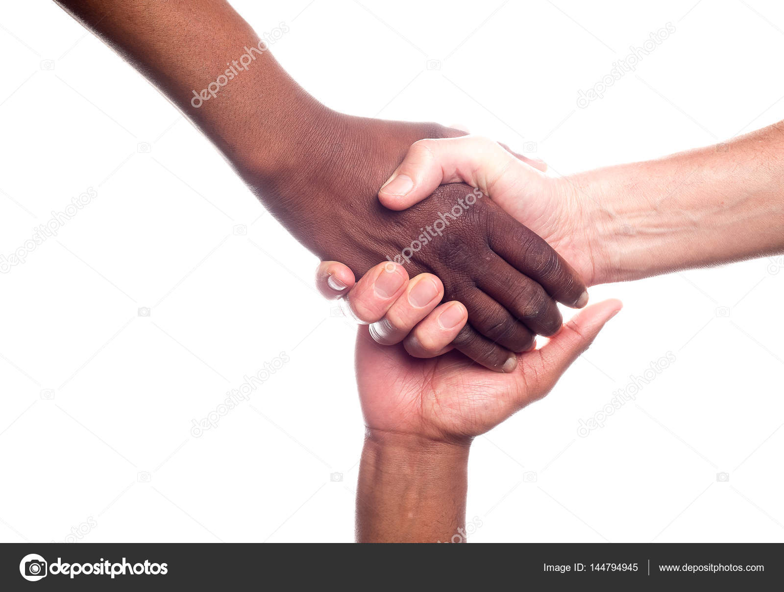 People Of Different Races Holding Hands