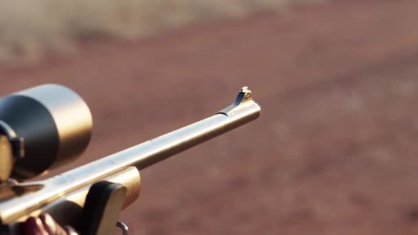 Shot Being Fired High Power Hunting Rifle Hunting Farm South — Stock ...