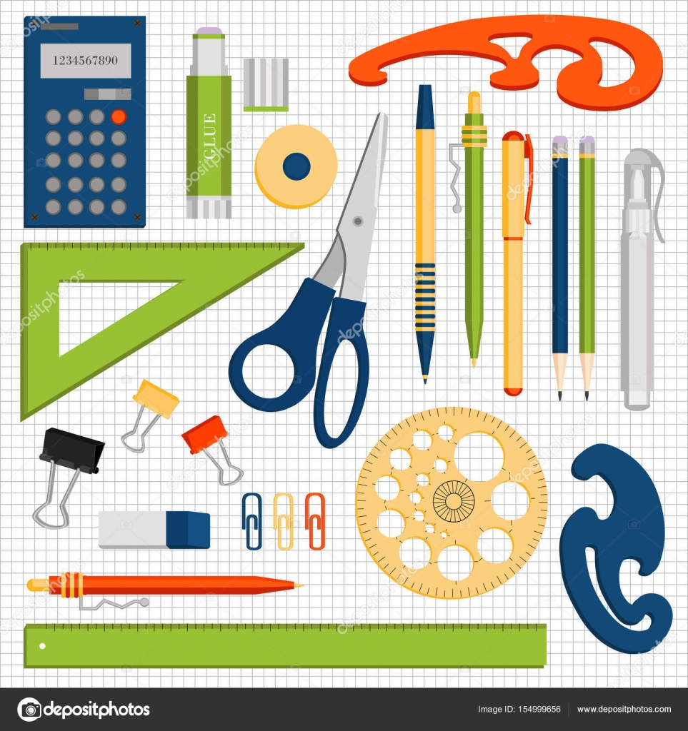Set student. School supplies. Vector illustration. Stock Vector Image ...