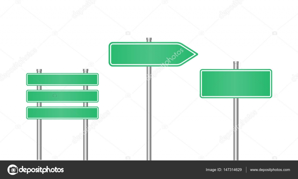 Realistic road sign set . Road sign template for text. Stock Vector ...