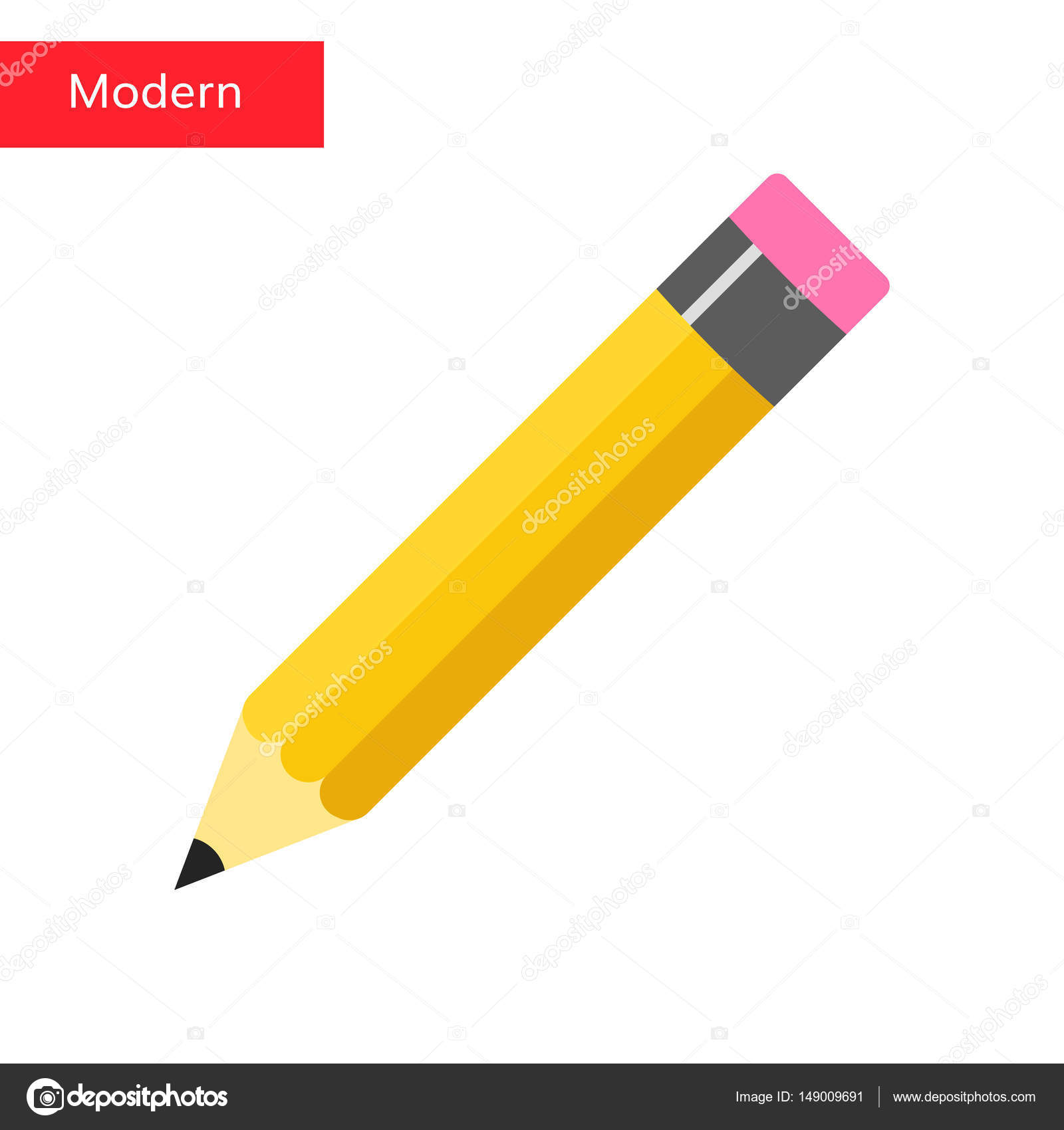 Flat pencil icon Pencil vector illustration office tool Stock Vector ...