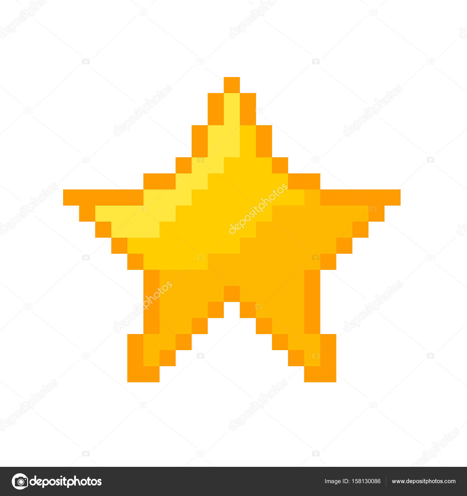 Pixel star vector icon gold pixel star Stock Vector by ©DeziDezi 158130086