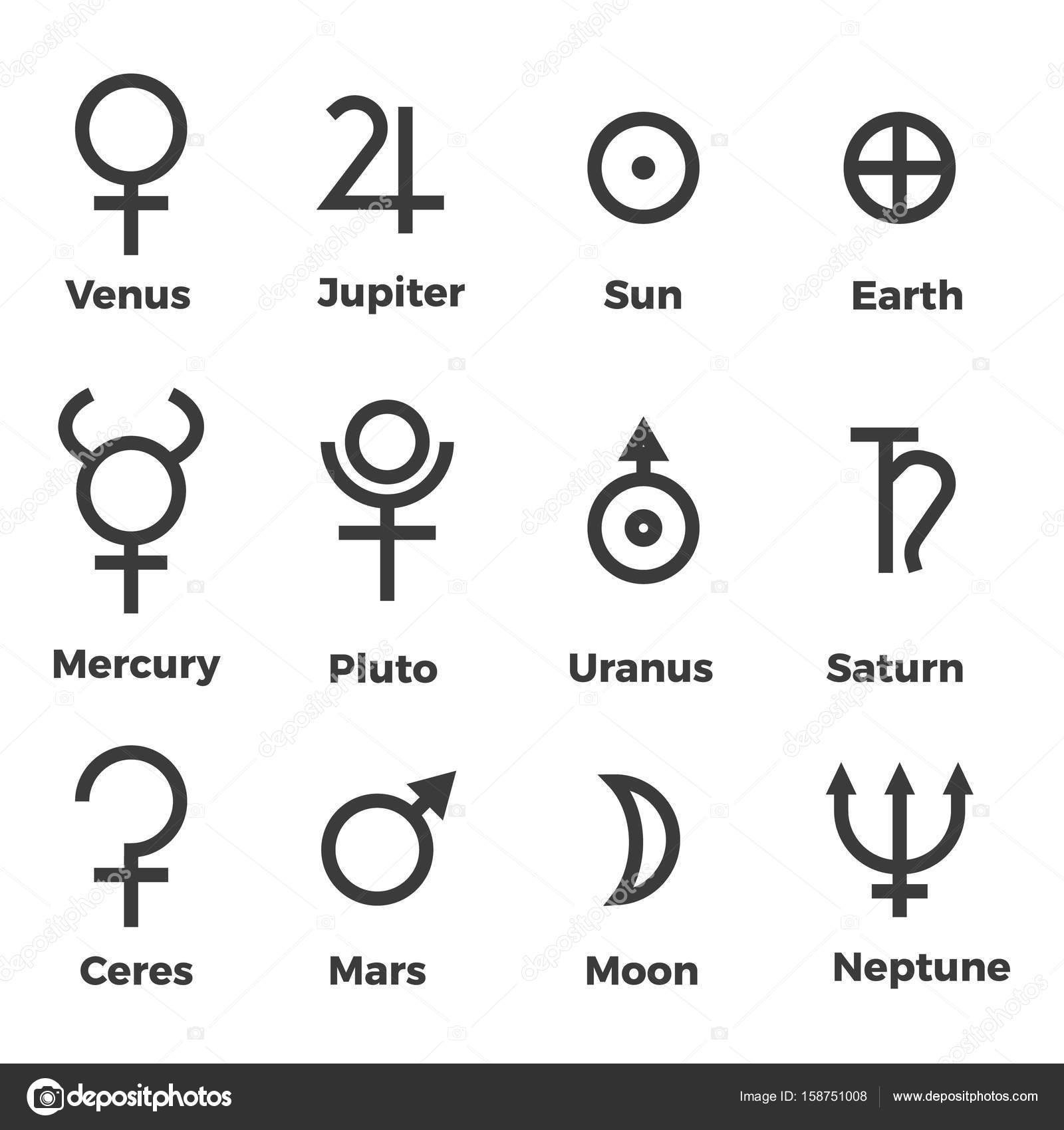 Solar system planets icons set symbols — Stock Vector © DeziDezi #158751008