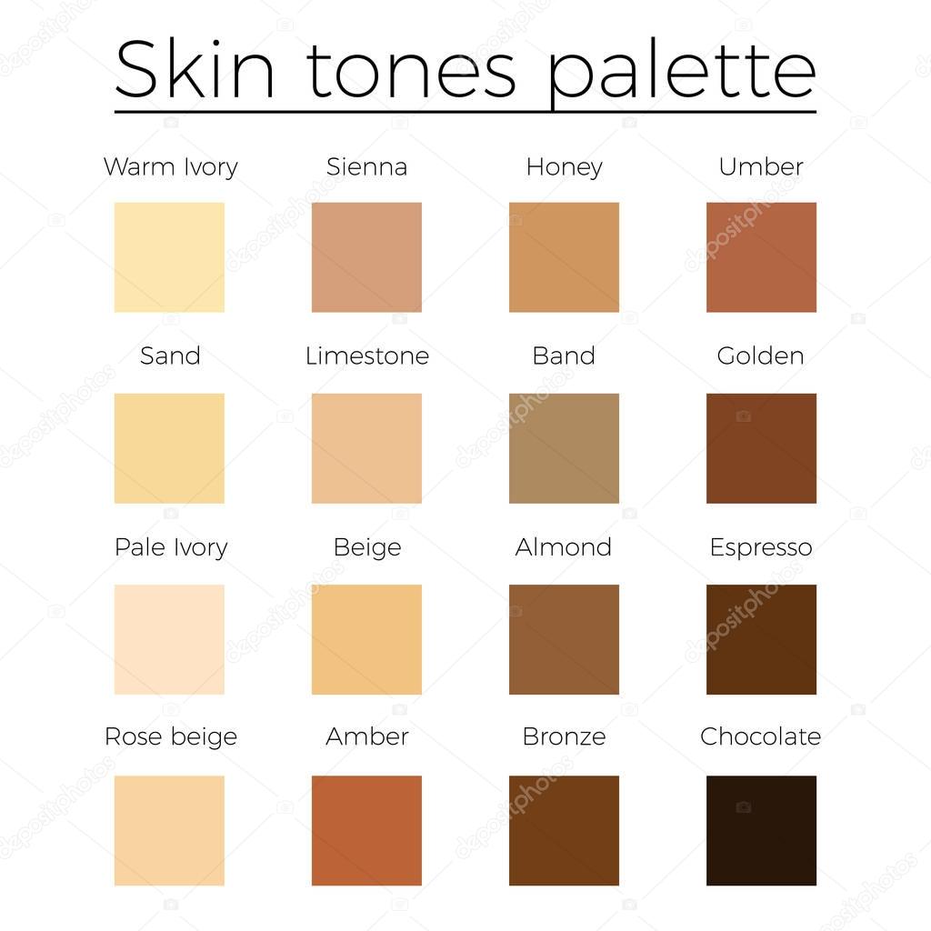 Tonos de piel paleta de colores vector 2022