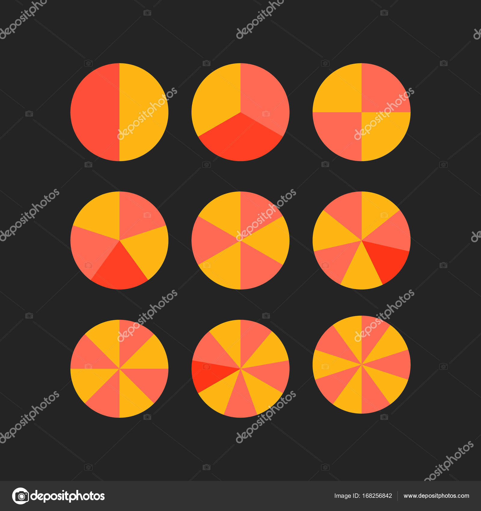Circle segments vector Stock Vector Image by ©DeziDezi #168256842