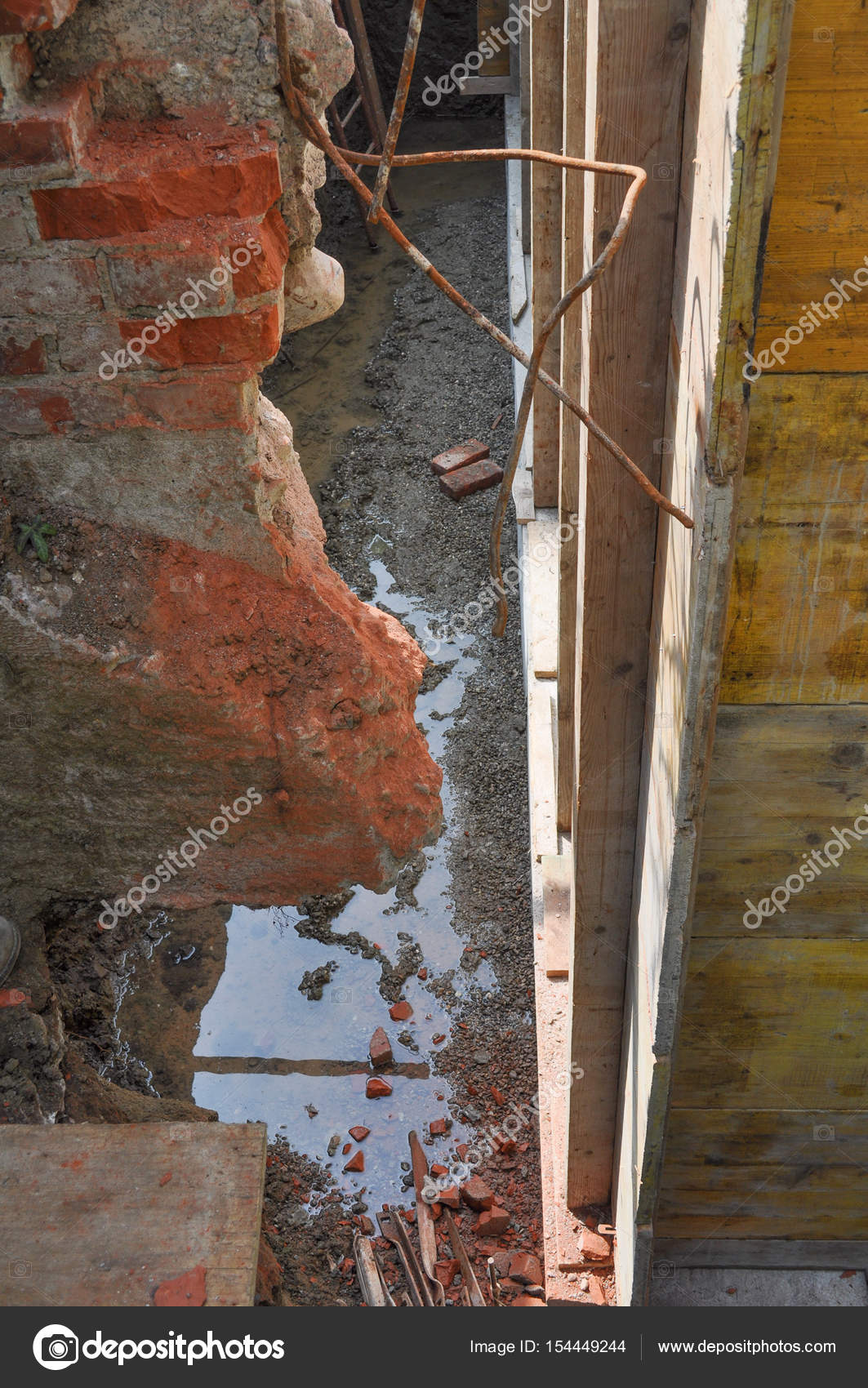 Building Site Aka Construction Site Reinforced Concrete Wall ...