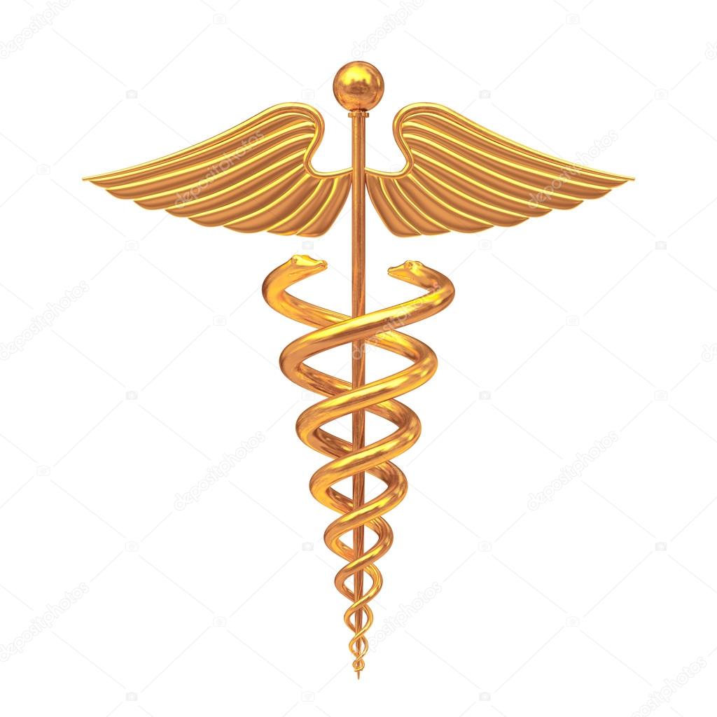 Gold Medical Symbol Caduceus Medical Symbol Science Scientist Well