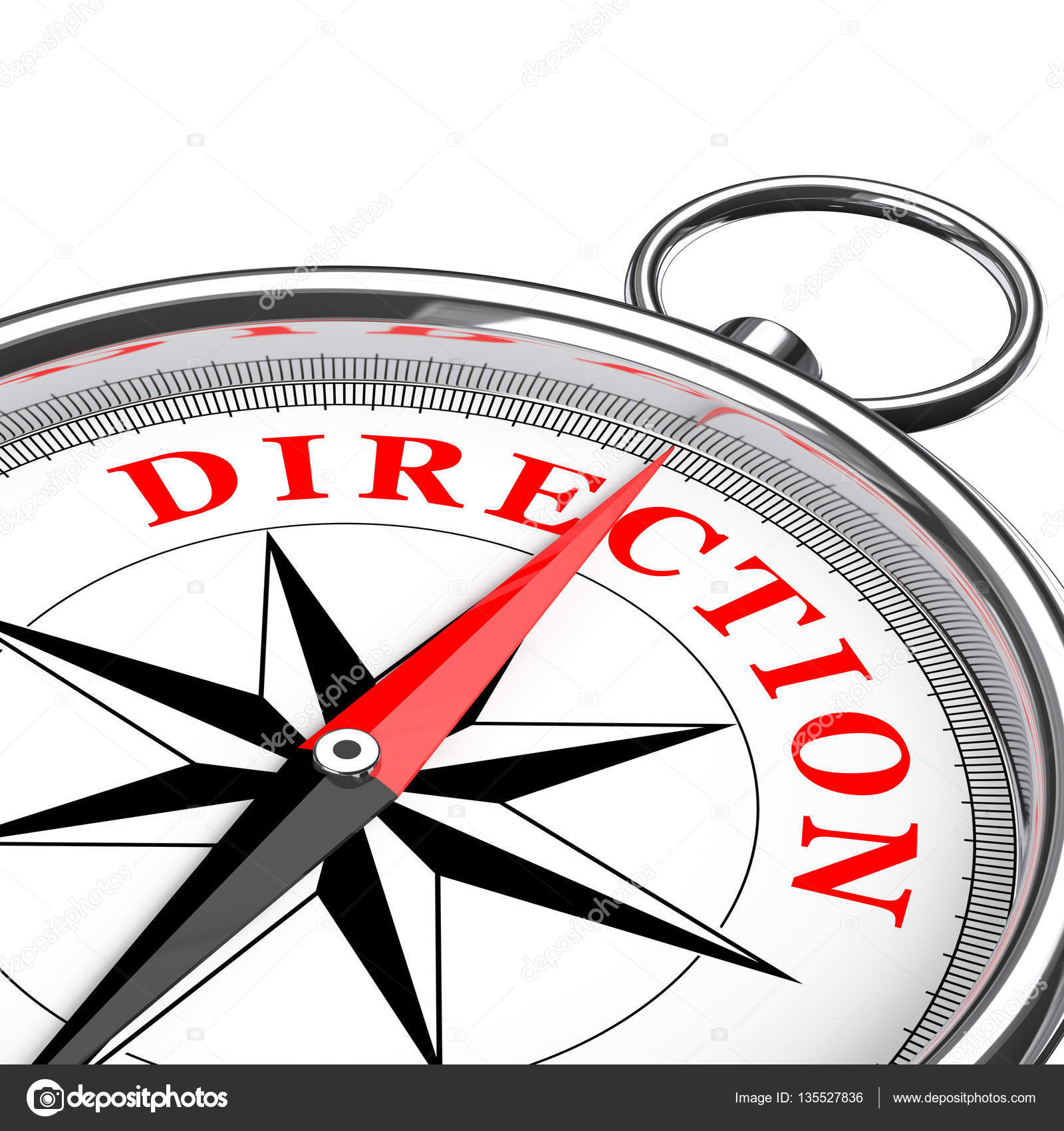 Right Direction Conceptual Compass Closeup. 3d Rendering Stock Photo by ...