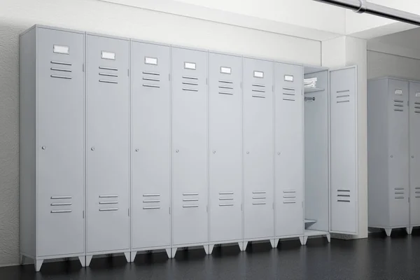 Grey Metal Lockers Stock Photo by ©doomu 76494009
