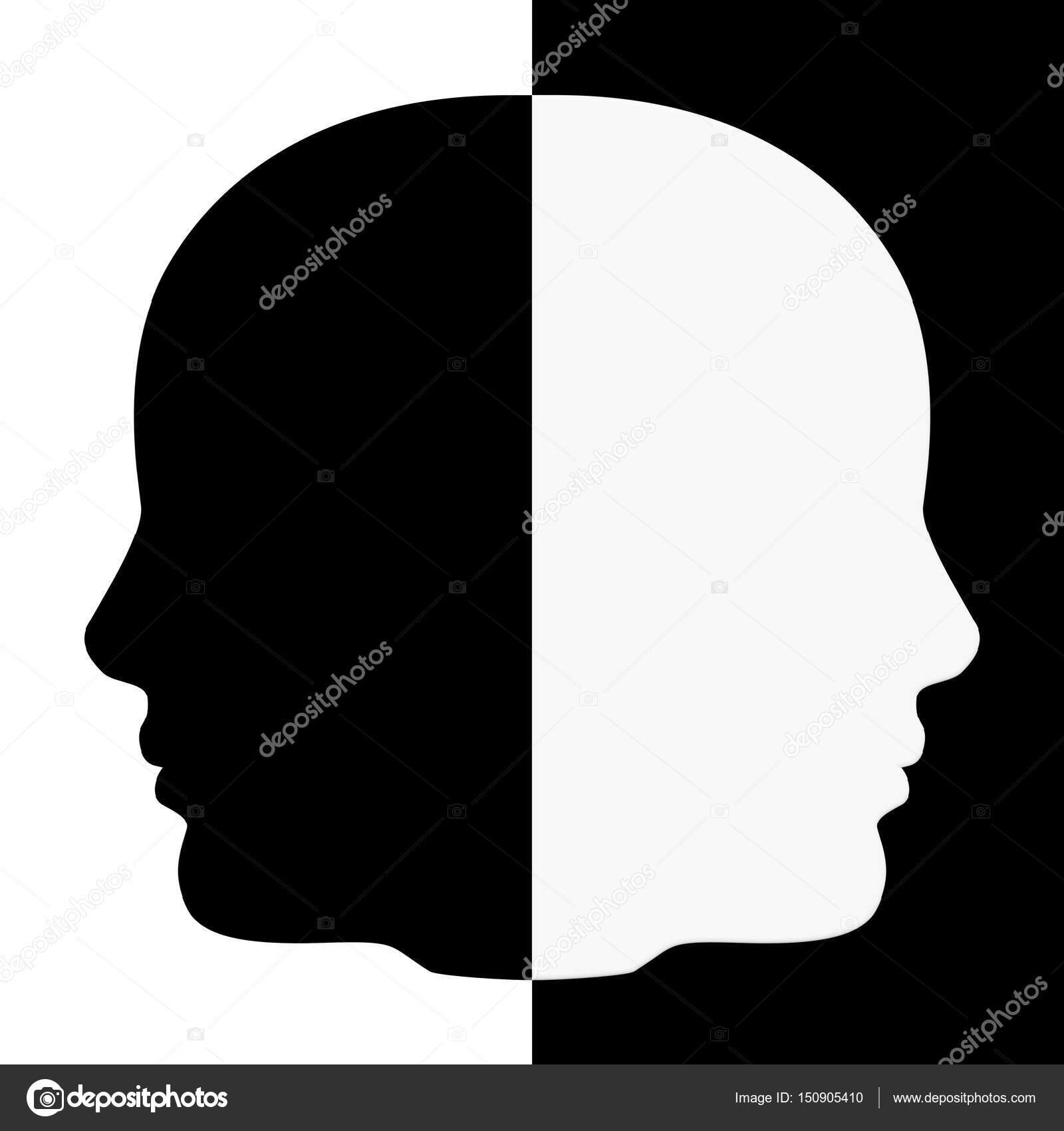 Black and White Human Head Shape. 3d Rendering — Stock Photo © doomu ...