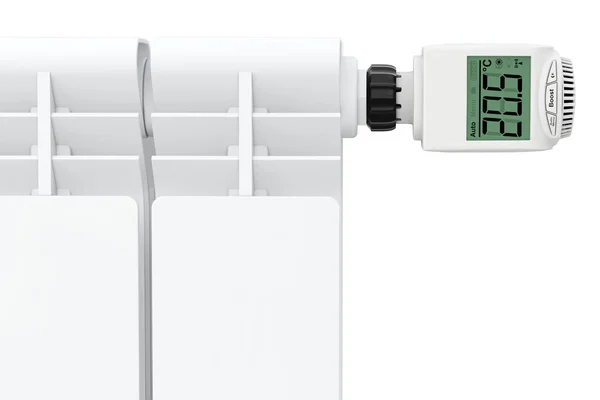 Digital Wireless Radiator Thermostatic Valve connected to Radiat Stock ...