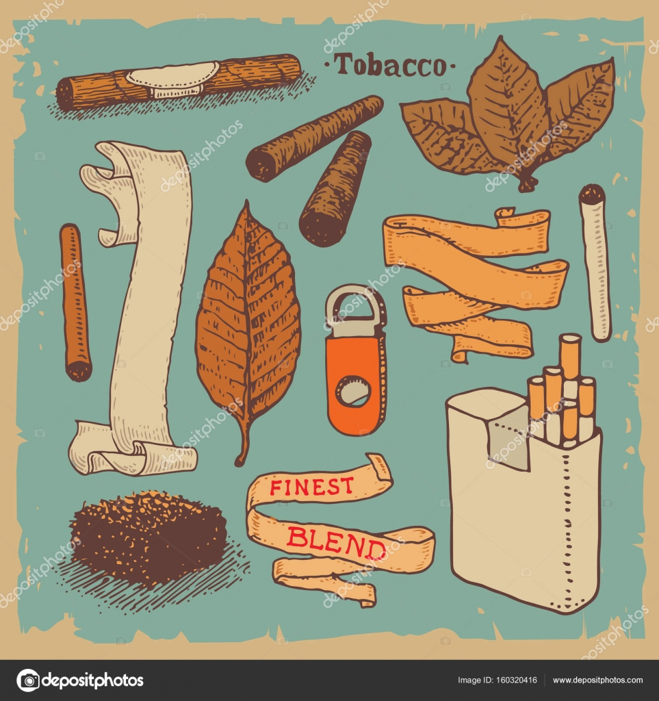 Tobacco products set Stock Vector by ©Abdulsatarid 160320416