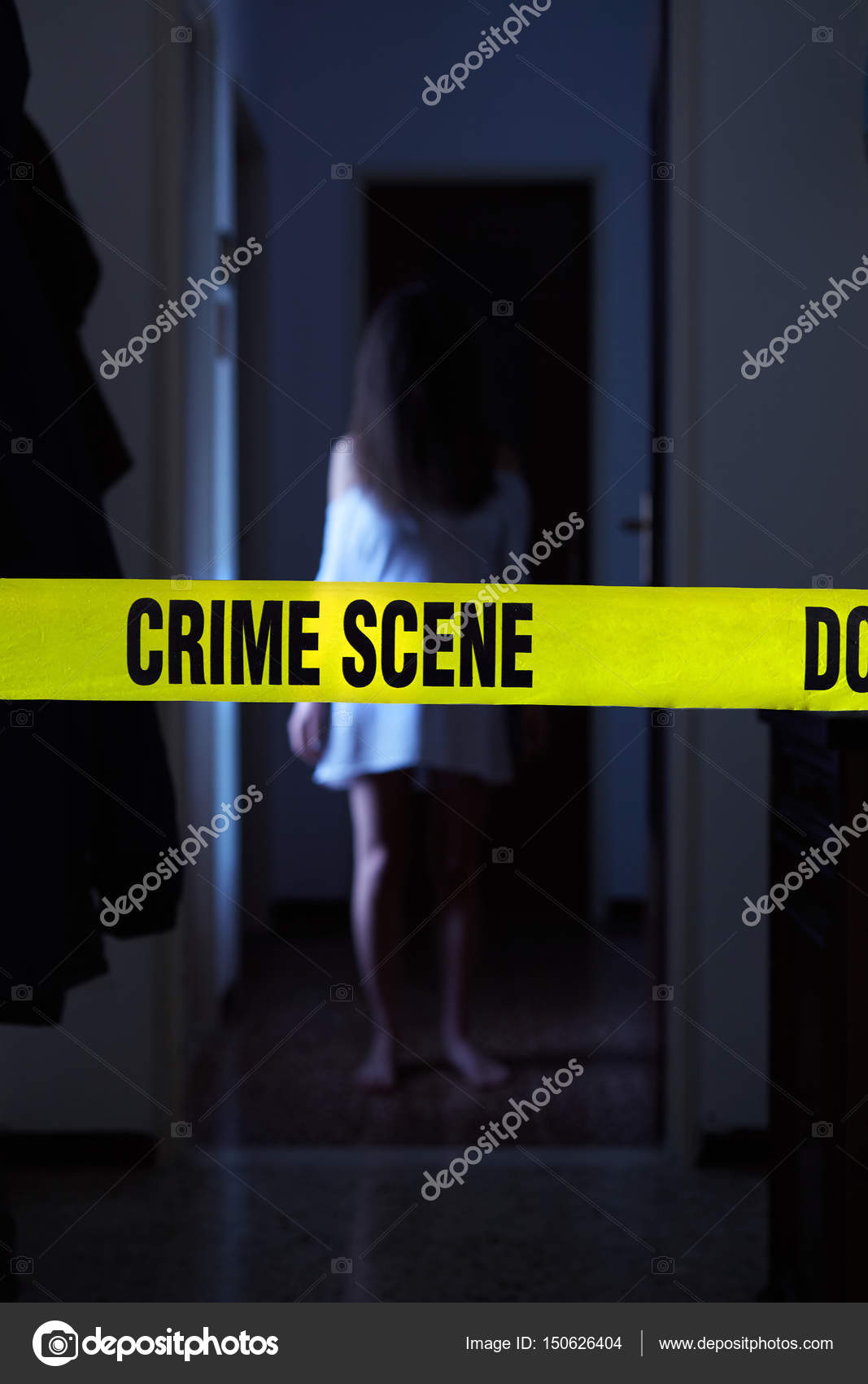 Simulation of Horror Scene of a Scary Woman — Stock Photo ...