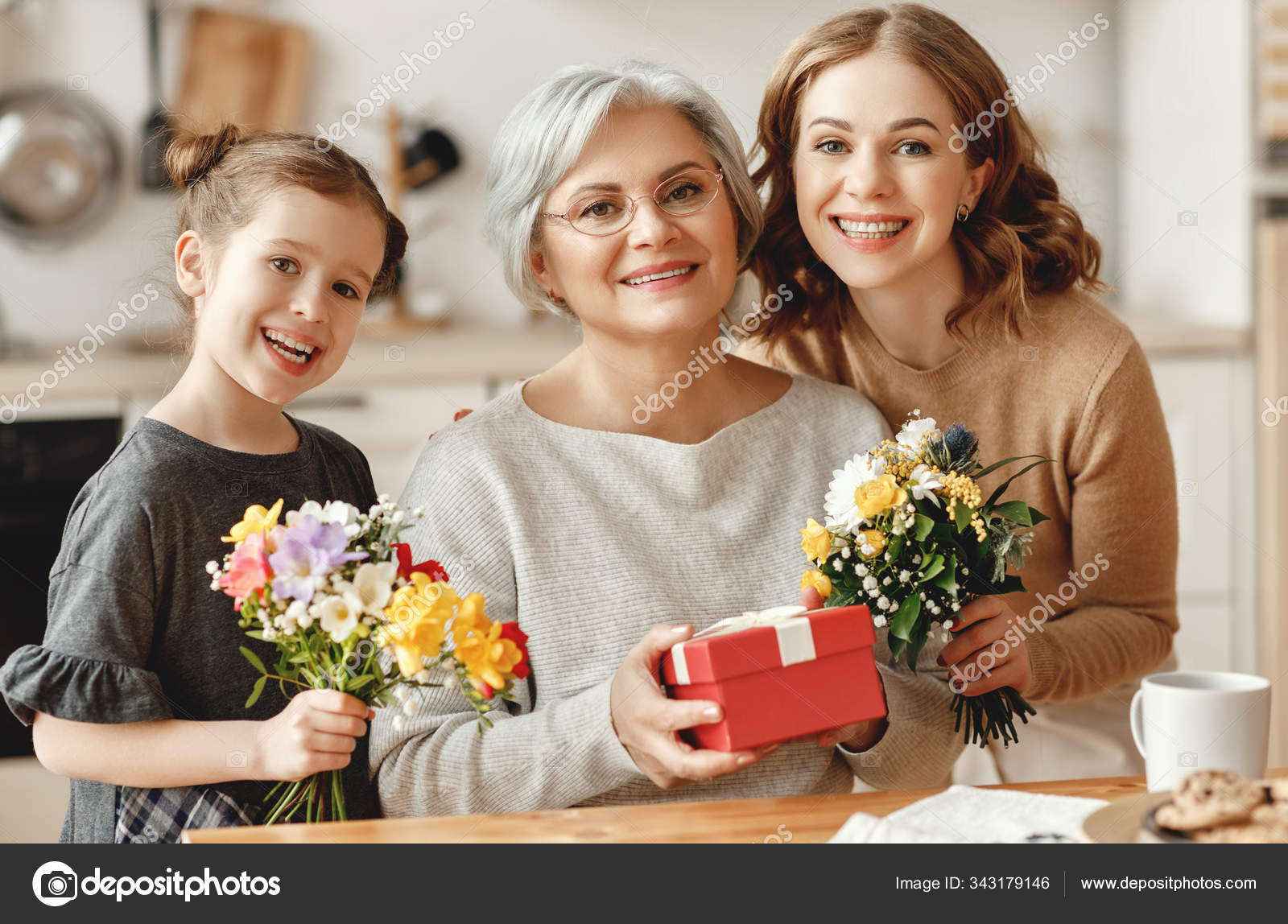 Mother's day! three generations of family mother, grandmother a — Stock ...