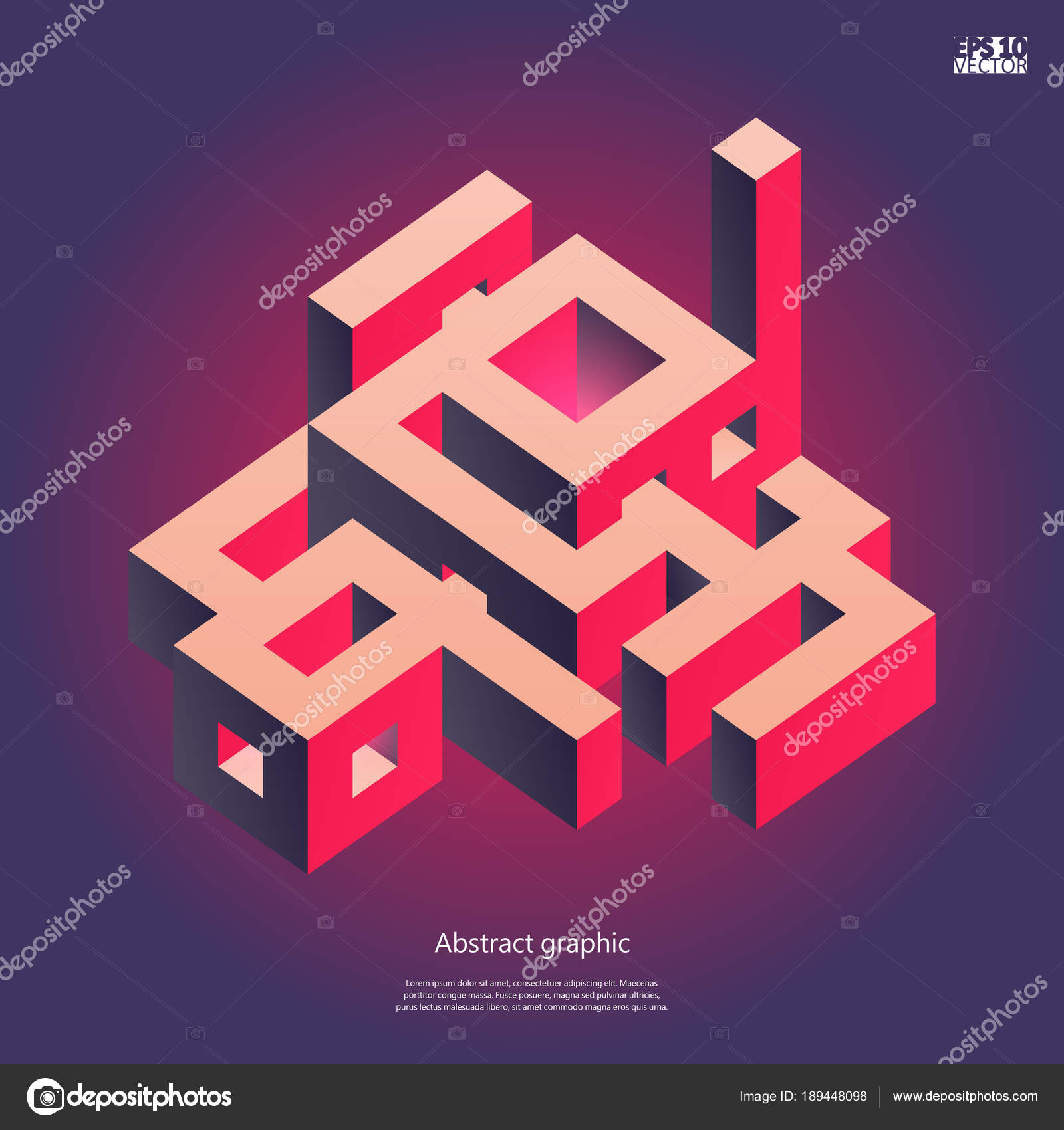 Abstract background with impossible figure. Eps10 vector illustration ...