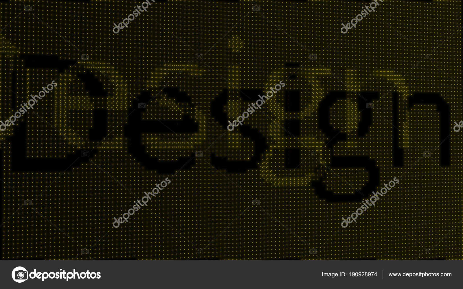Retro digital font Design word text on old tv lcd glitch interference ...