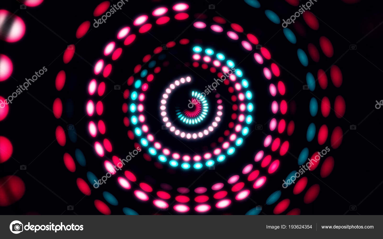 Colorful dance floor with several shining. Sound waves, Dance of lines ...