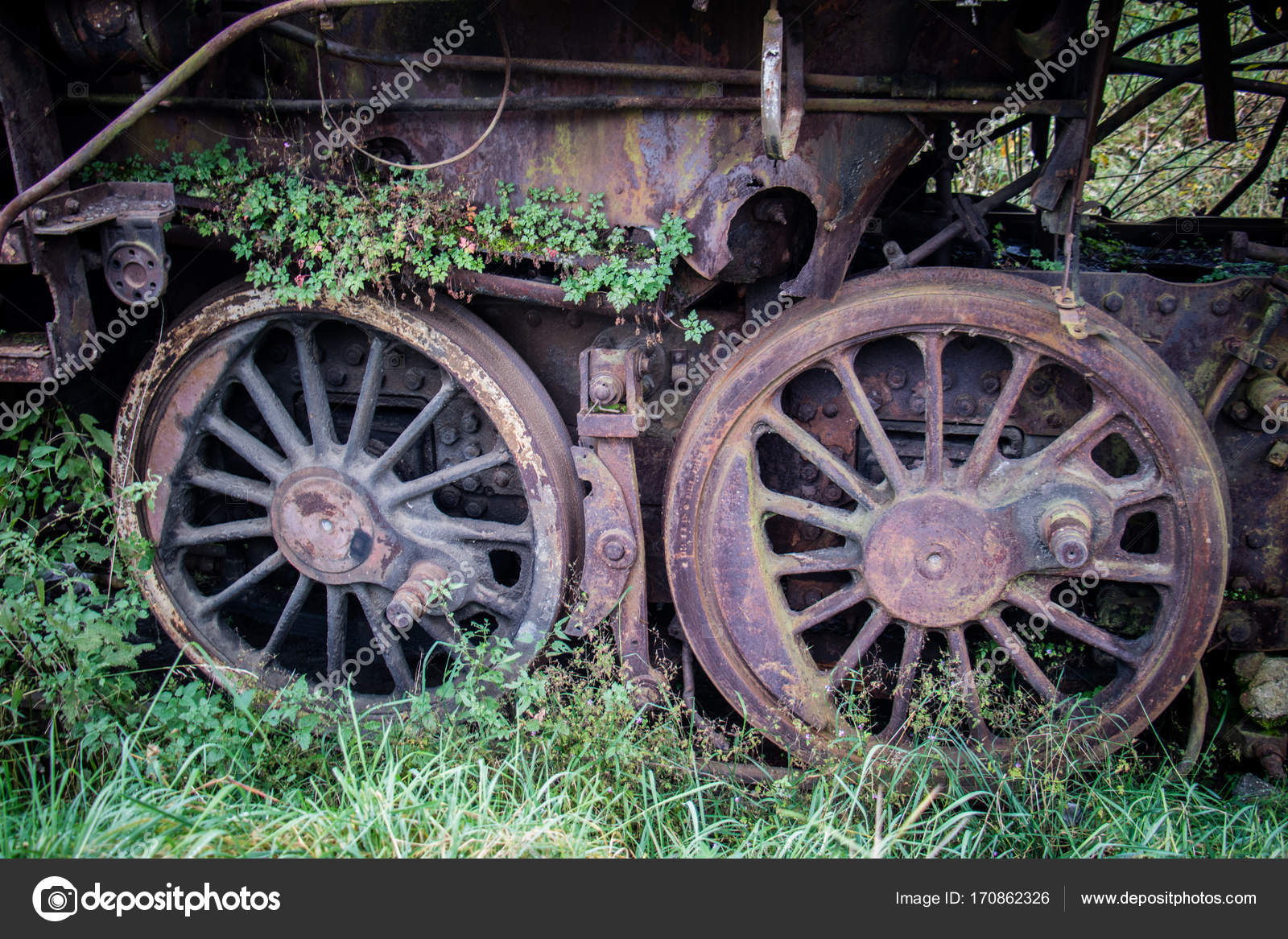 Old rusty trains. Old abandoned track, siding with dirty old tra ...