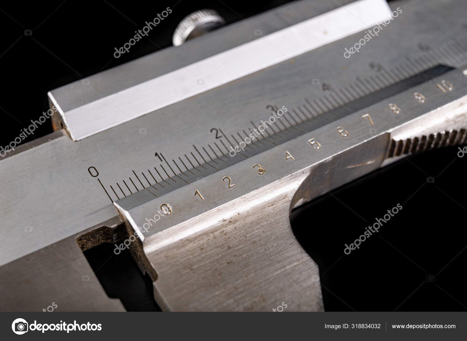Caliper on a dark workshop table. — Stock Photo © piotrek@wytrazek.pl ...